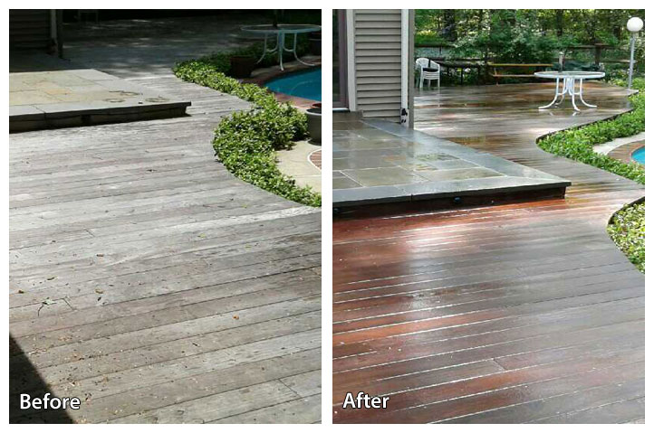 Soft Washing a Wooden Deck - Rolling Suds
